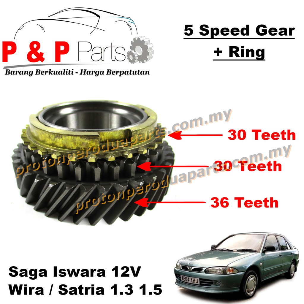 Speed Gear 5TH Gear + RING For Saga 12V Iswara Wira 4G13 4G15 4G92 ...