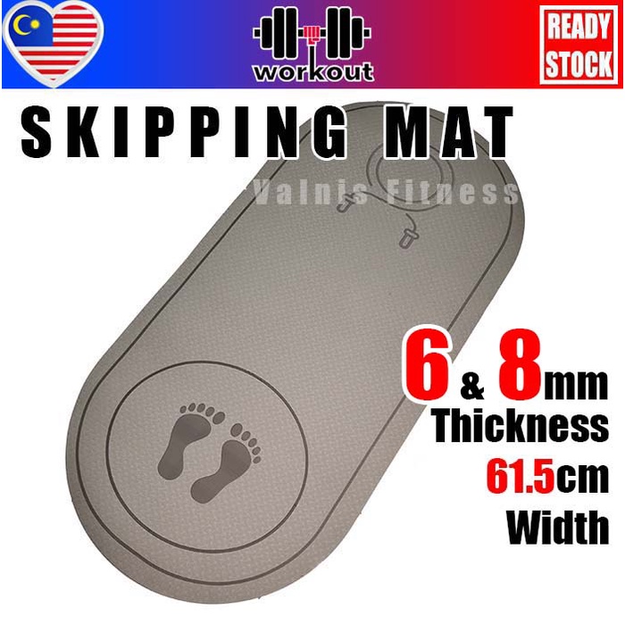 🔥FREE Strap String🔥TPE Jump Rope Mat | Skipping Mat (Light Grey ...