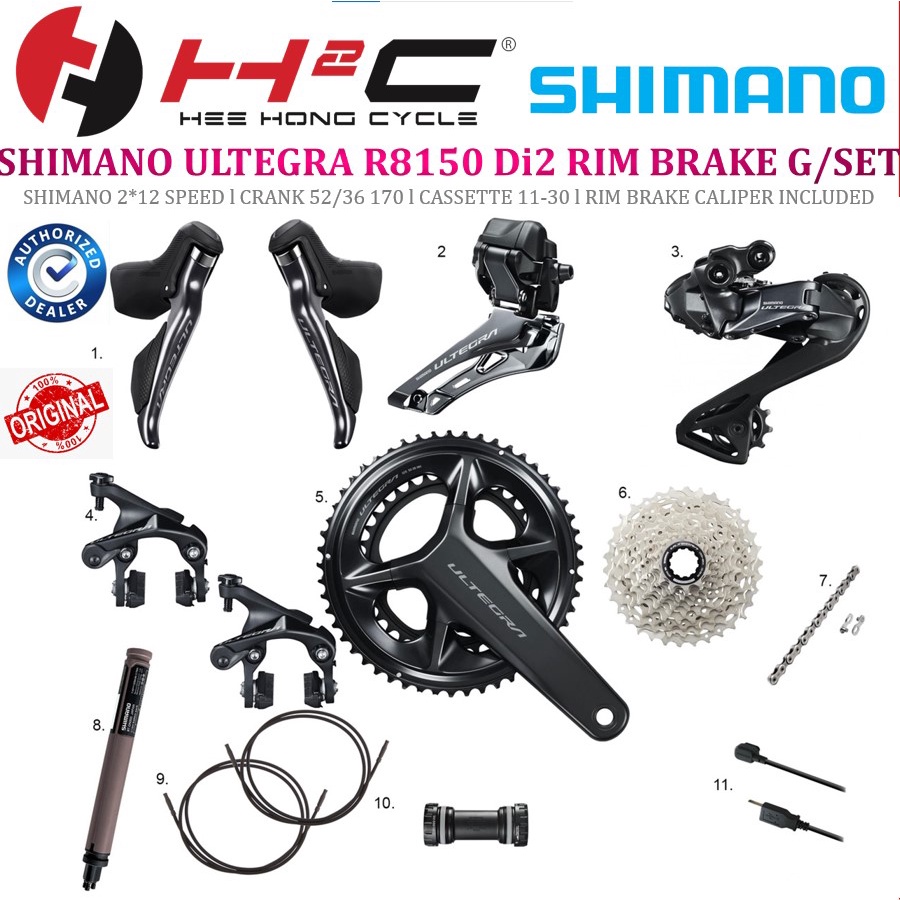SHIMANO ULTEGRA R8150 Di2 RIM BRAKE GROUPSET 2*12SPD | Shopee Malaysia