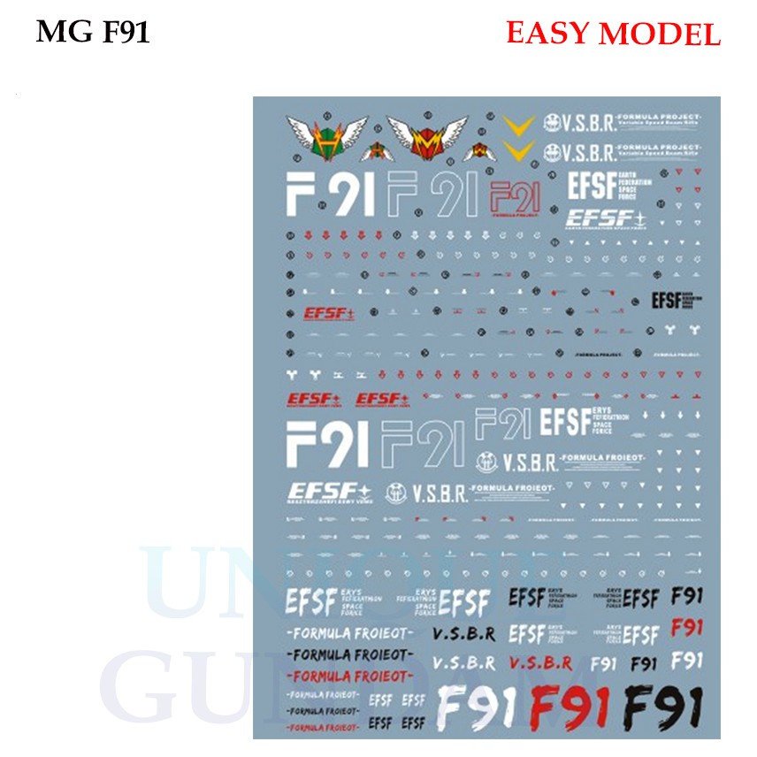 [EASY MODEL ] WATER DECAL MG 1/100 GUNDAM F91 EASY MODEL 62376 | Shopee ...