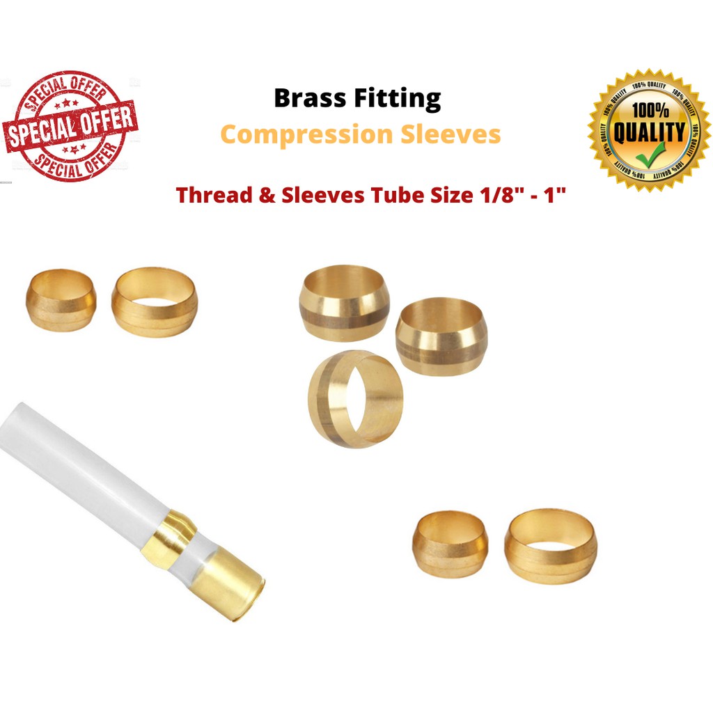 [READY STOCK-KL] Compression Sleeves Brass Pipe Fitting Copper Pipe ...