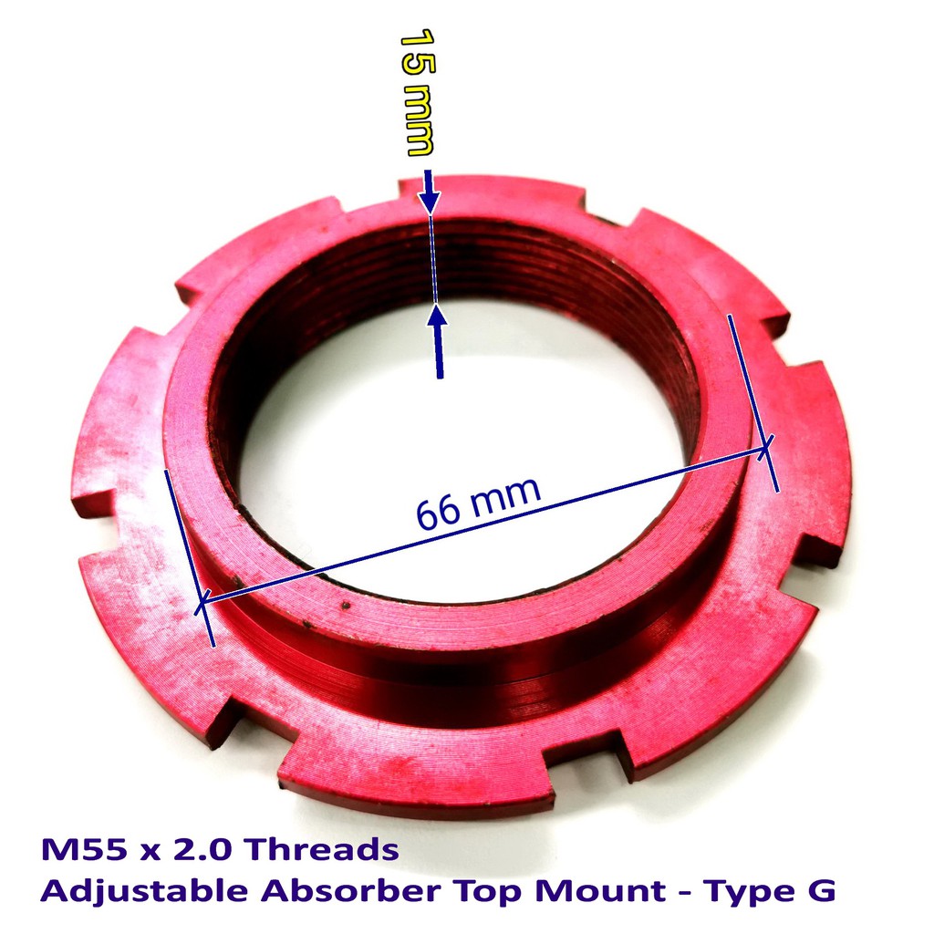 Adjustable Absorber Cartridge Bottom Spring Seat Jam Nut - M55x2.0 ...