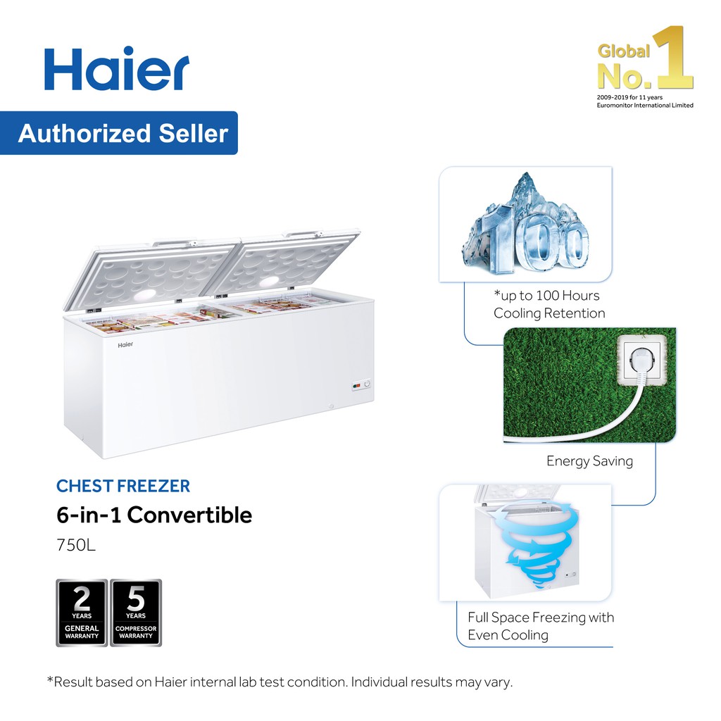 Haier Freezer (750L) Chest Freezer Convertible (Freezer Fridge) BD ...