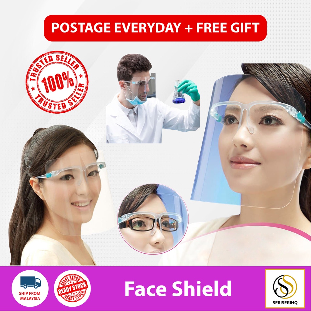 FACE SHIELD Full Face Protection Fully Transparent Face Mask READY ...