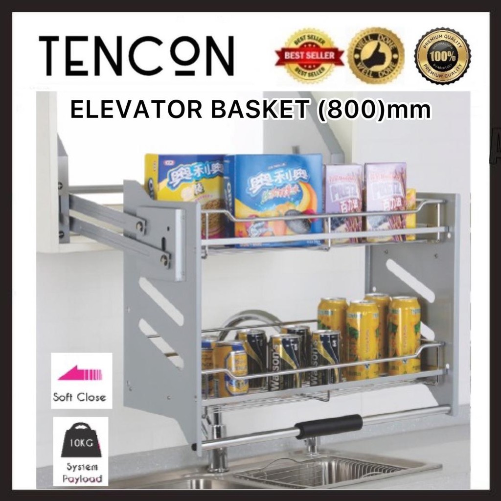 800mm Elevator Basket With Soft Closing System QS80(800)mm | Shopee ...