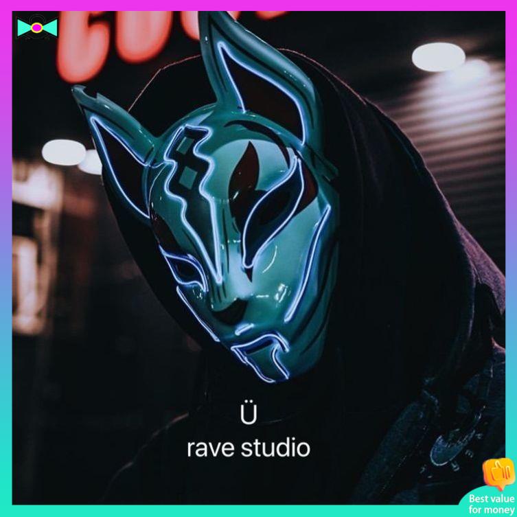 topeng muka topeng hacker Fortress Night Fox Led Lighting Mask Mask ...