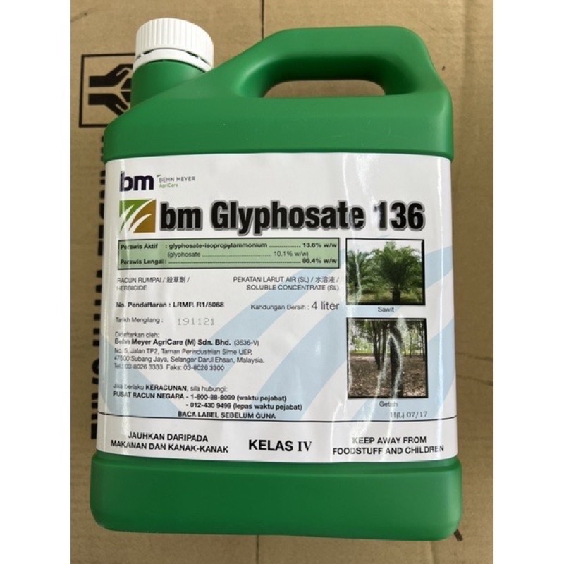 🔥🔥BIG SALES🔥🔥 [100% Original] [4L] bm Glyphosate 136 [Rumput] Behn ...