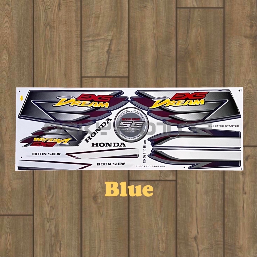 Honda EX5 Dream (11) Body Sticker - Black / Blue / Red / Pearl / Silver ...