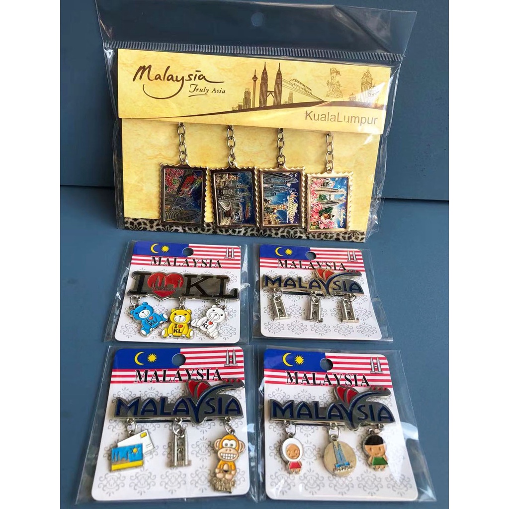 SOUVENIR MALAYSIA KEYCHAIN 4 IN 1 SET & MINI MAGNET 7CM X 5CM | Shopee ...