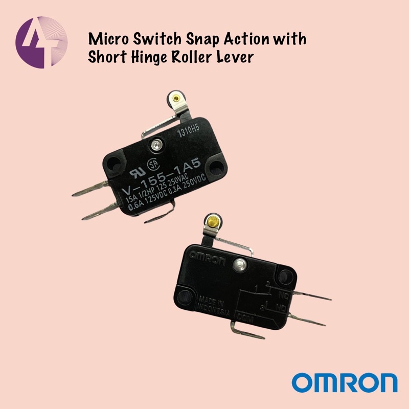 Omron Micro Switch Snap Action with Short Hinge Roller Lever | Shopee Malaysia