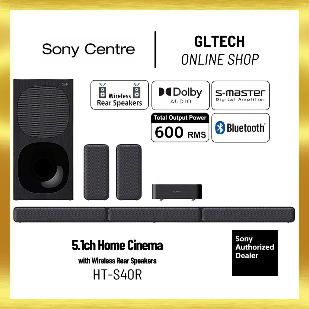Sony [HT-S40R] 5.1ch Home Cinema with Wireless Rear Speakers HTS40R ...