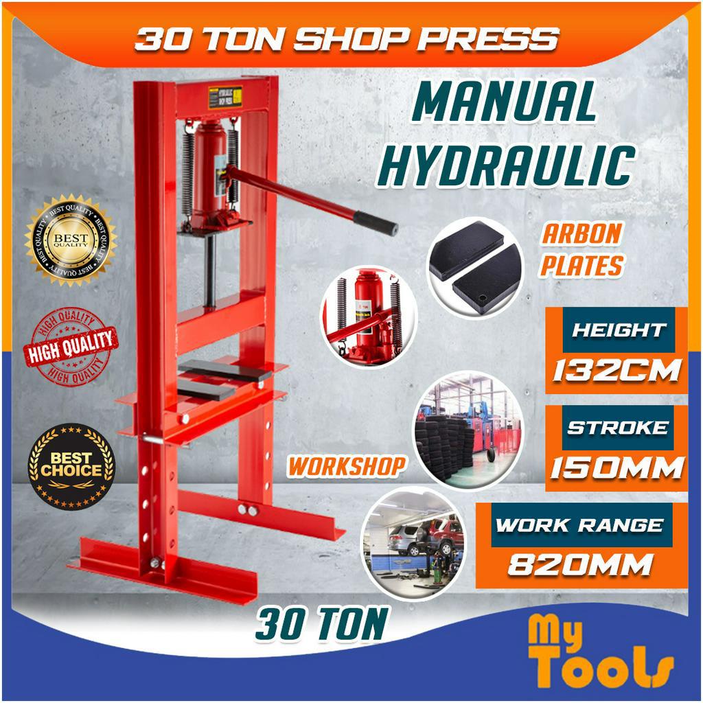 Mytools 30 Ton 30Ton Hydraulic Shop Press H/Duty H-Frame Floor Press ...