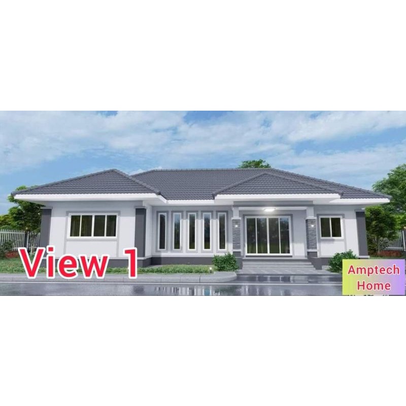 PELAN RUMAH 4 BILIK (LANTAI 50'x30') 1500KPS ((BACA DESCRIPTION ...