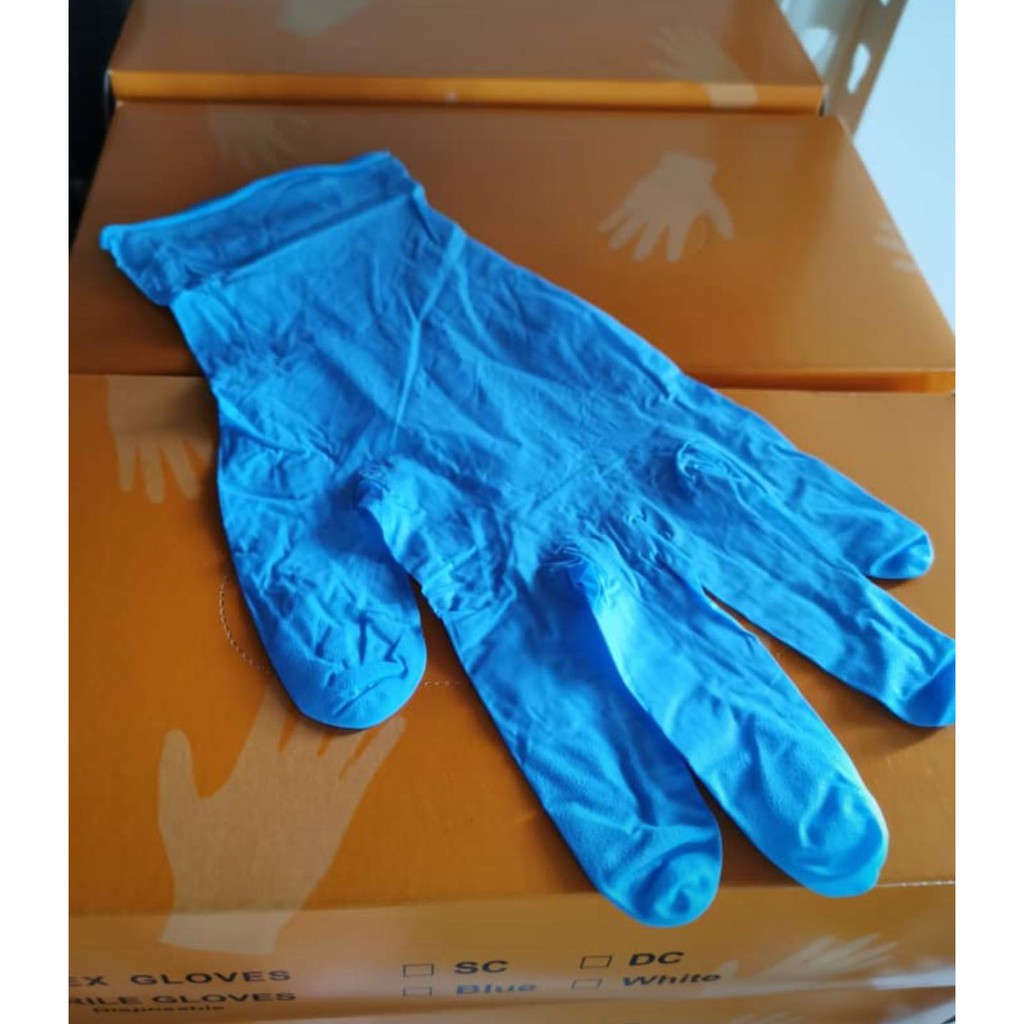 GLOVE (BIRU DAN PUTIH)1BOX 100PCS | Shopee Malaysia