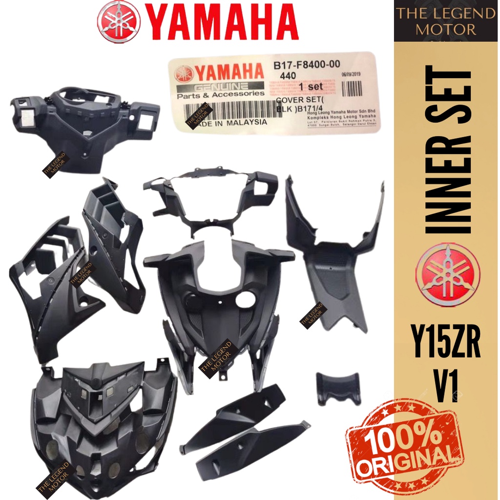 100% ORIGINAL YAMAHA Y15ZR Y15 V1 V2 BODY INNER SET COVERSET COVER SET NON COLOUR PART HITAM ...