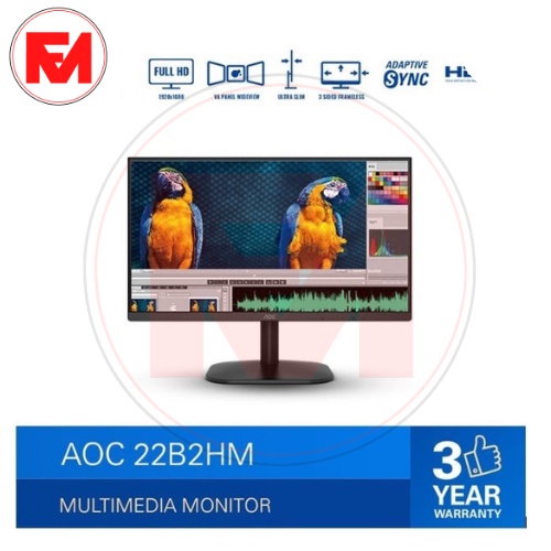 Aoc 22B2HM Ultra Slim LED Monitor (21.5"/VA/6.5ms/75Hz/FHD) | Official ...