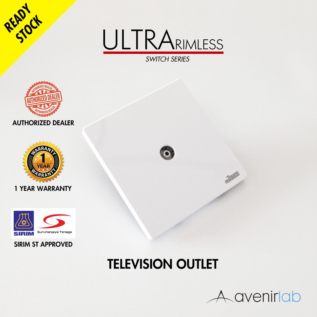 reTouch Ultra Rimless Television Antenna Outlet Port Frameless Switch ...
