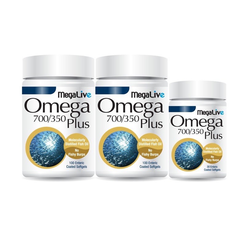 MEGALIVE OMEGA 3 700/350 PLUS SOFTGEL 100s x 2 + 30's FREE 1 BOX ...