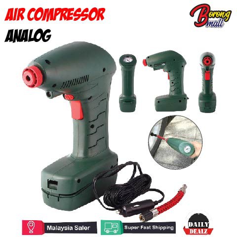 Air Dragon Portable Air Compressor Analog Pressure Emergency Inflator ...
