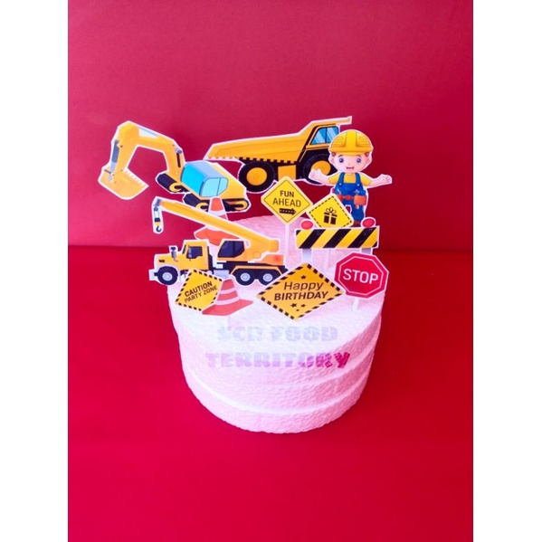 CONSTRUCTION CAKE TOPPER/ KEK TOPPER TAPAK PEMBINAAN | Shopee Malaysia
