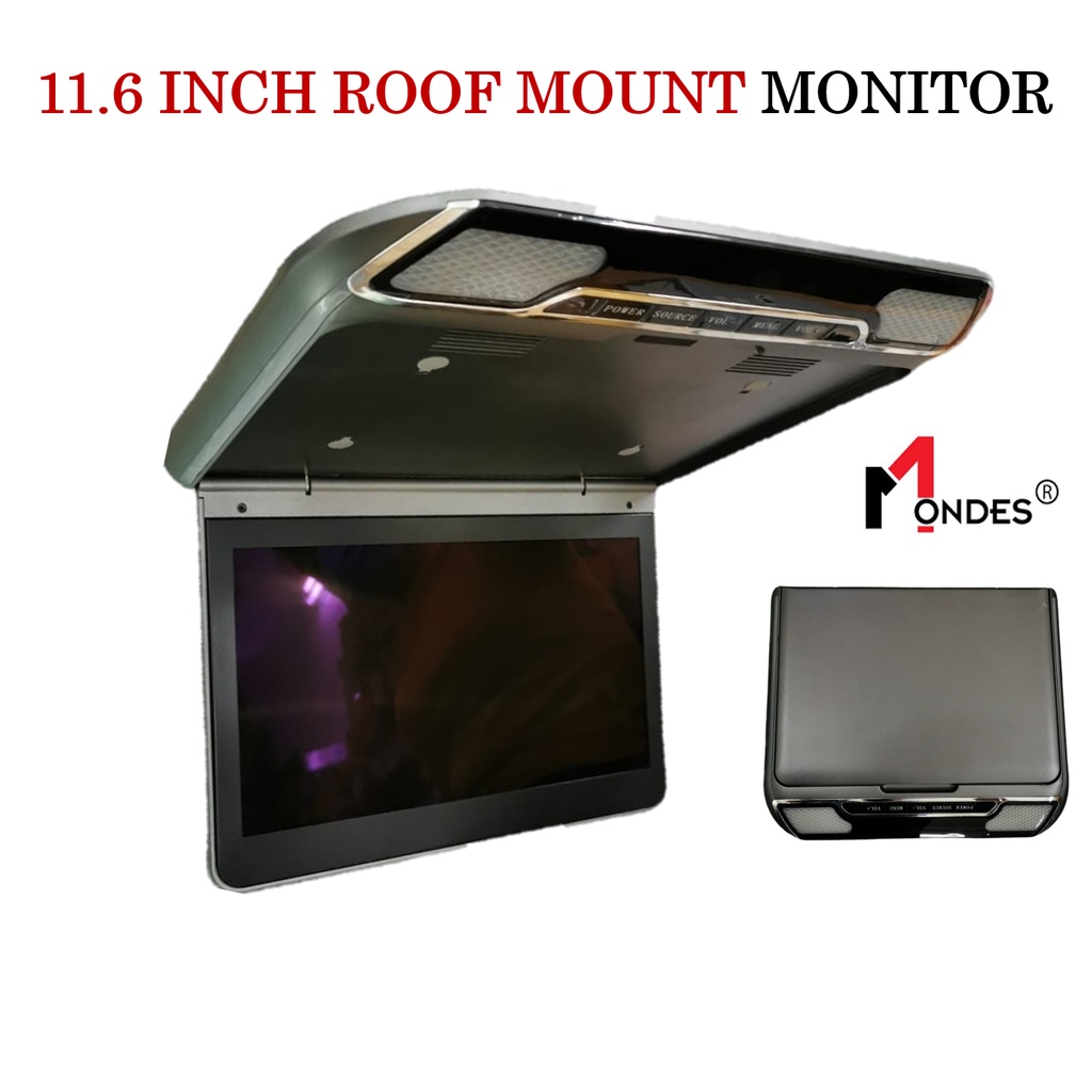 Car Roof Monitor 11.6" Super Slim Full HD Flip down Roof Monitor with ...