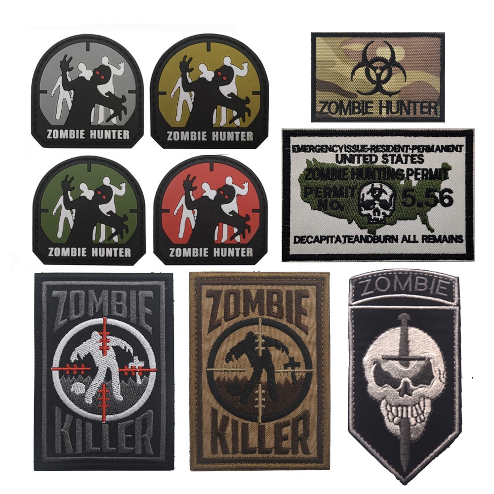 Zombie Hunter IFF PVC Military Tactical Patch Badges Emblem Applique ...