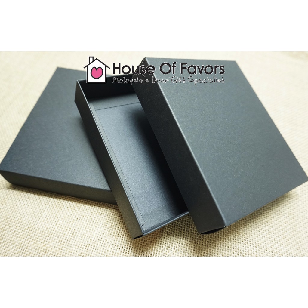 25pcs 13.5x11x3cm Black Card Box With Lid (Wallet Size) Door Gift ...