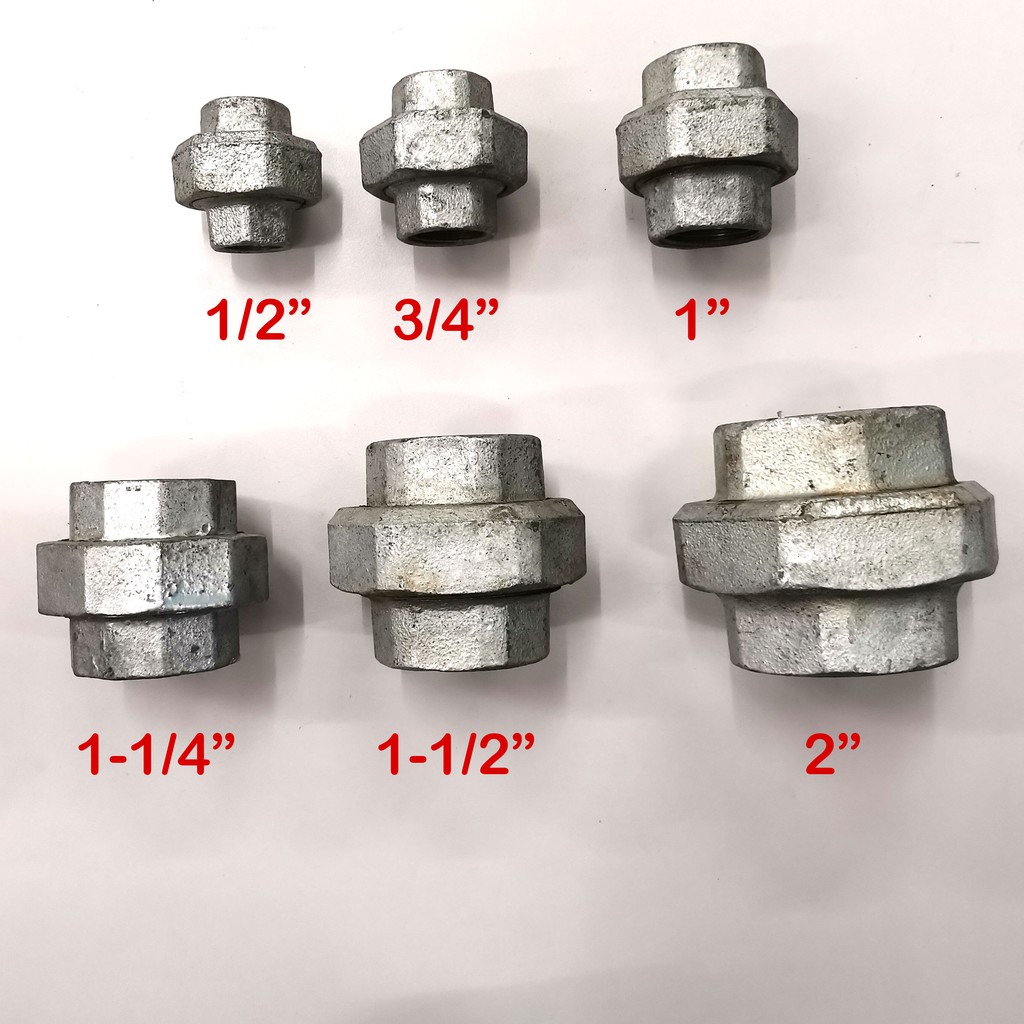 [READY STOCKS] 1/2" - 2" GI UNION / GALVANISED IRON UNION PIPE / GI FITTING / GI COUPLING ...