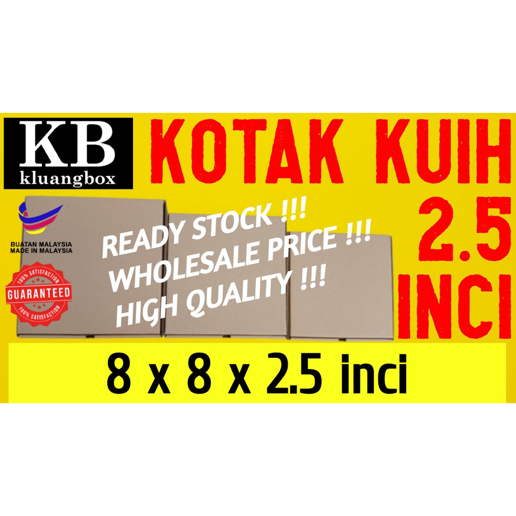 (COD023) 100pcs 8x8x2.5inch Kotak Kuih Cake Box Kuih Talam Kuih Lapis ...