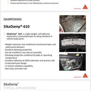 Sika SikaDamp 610 Dampening Pad 1.5 mm x 300 mm x 1000mm | Shopee Malaysia