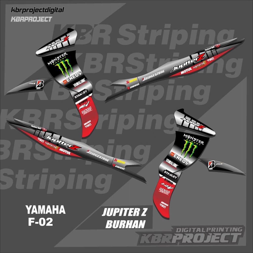 JUPITER Z BURHAN sticker striping YAMAHA motorcycle variation Racing F ...