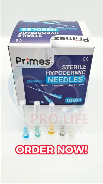Primes Sterile Hypodermic Disposable Needle (18G x 1½” /21G x 1¼” / 23G ...