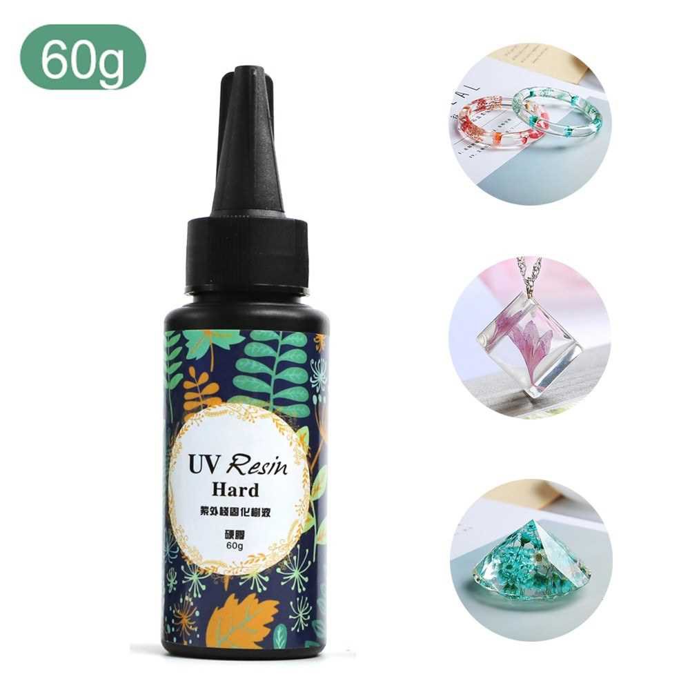 UV Resin 60g UV Curing Epoxy Resin Crystal Clear Hard Type Glue Solar Curing Resin Sunlight ...