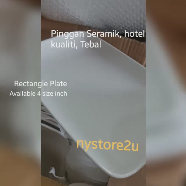 Rectangle Plate Ceramic Porcelain Swallow Dish Food Sauce Pinggan Kuih ...