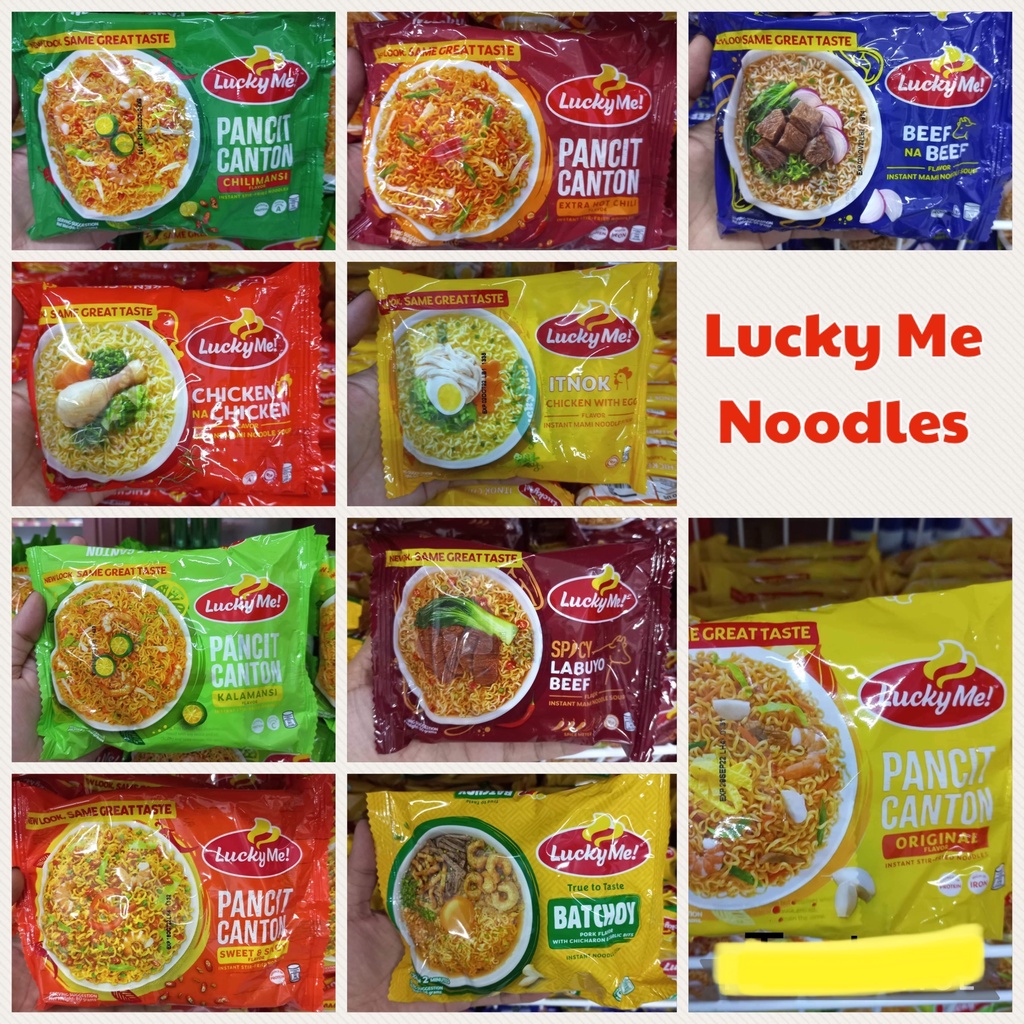 6 PCS PHILIPPINE ASSORTED INSTANT NOODLES PANCIT CANTON LUCKY ME- NEW ...