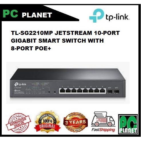 TP-LINK TL-SG2210MP JETSTREAM 10-PORT GIGABIT SMART SWITCH WITH 8-PORT POE+ | Shopee Malaysia