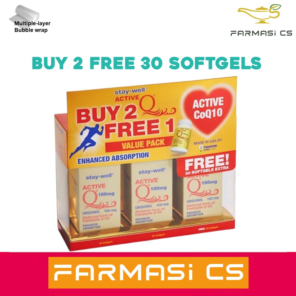 Stay-Well Active CoQ10 Ubiquinol 100mg 30s (Buy 2 Free 1) EXP:03/2027 ...