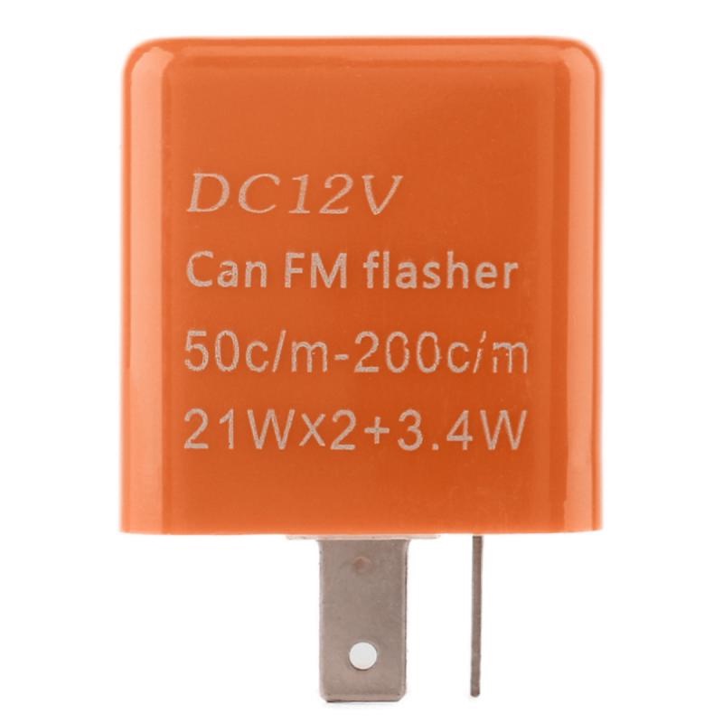 2 Pin LED Signal Relay/Flasher Relay Speed Adjustable 12V Universal ...