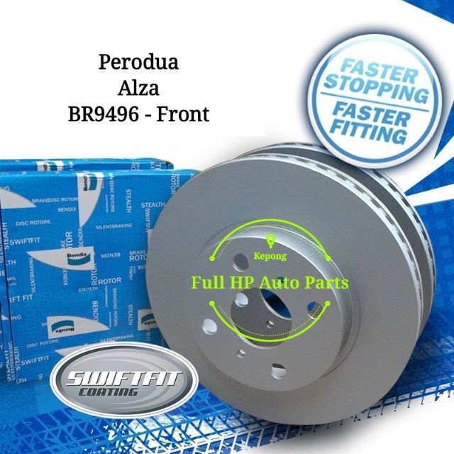 Original Bendix Swiftfit BR9496 Front Disc Rotor - Perodua Alza ...