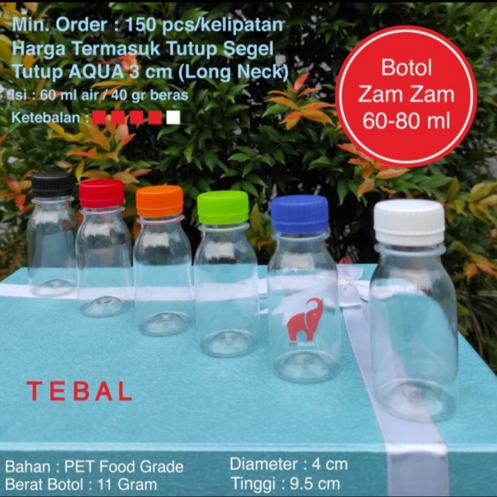 HITAM Plastic Bottle 60-80 ml - Zam Zam Bottle 60-80 ml Thick LN PET - Black, Plastic PACKING ...