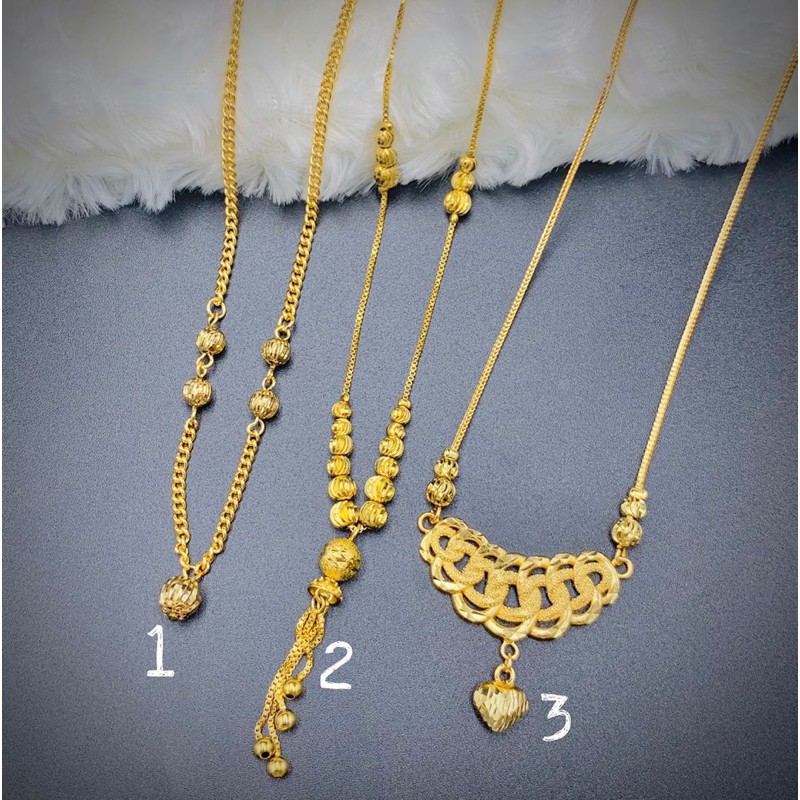 Rantai Leher Emas Korea sekali loket | Shopee Malaysia
