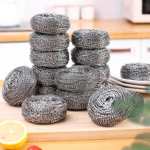 1/4/6 Pack Stainless Steel Scourers / Multi-Purpose Steel Wool Scrubber ...