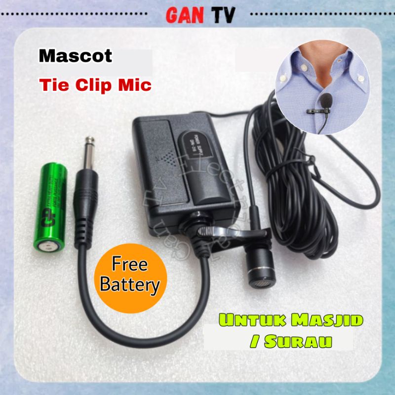 Mascot ECM-626 (Free Battery) Mini Tie Pin Clip Condenser Microphone ...