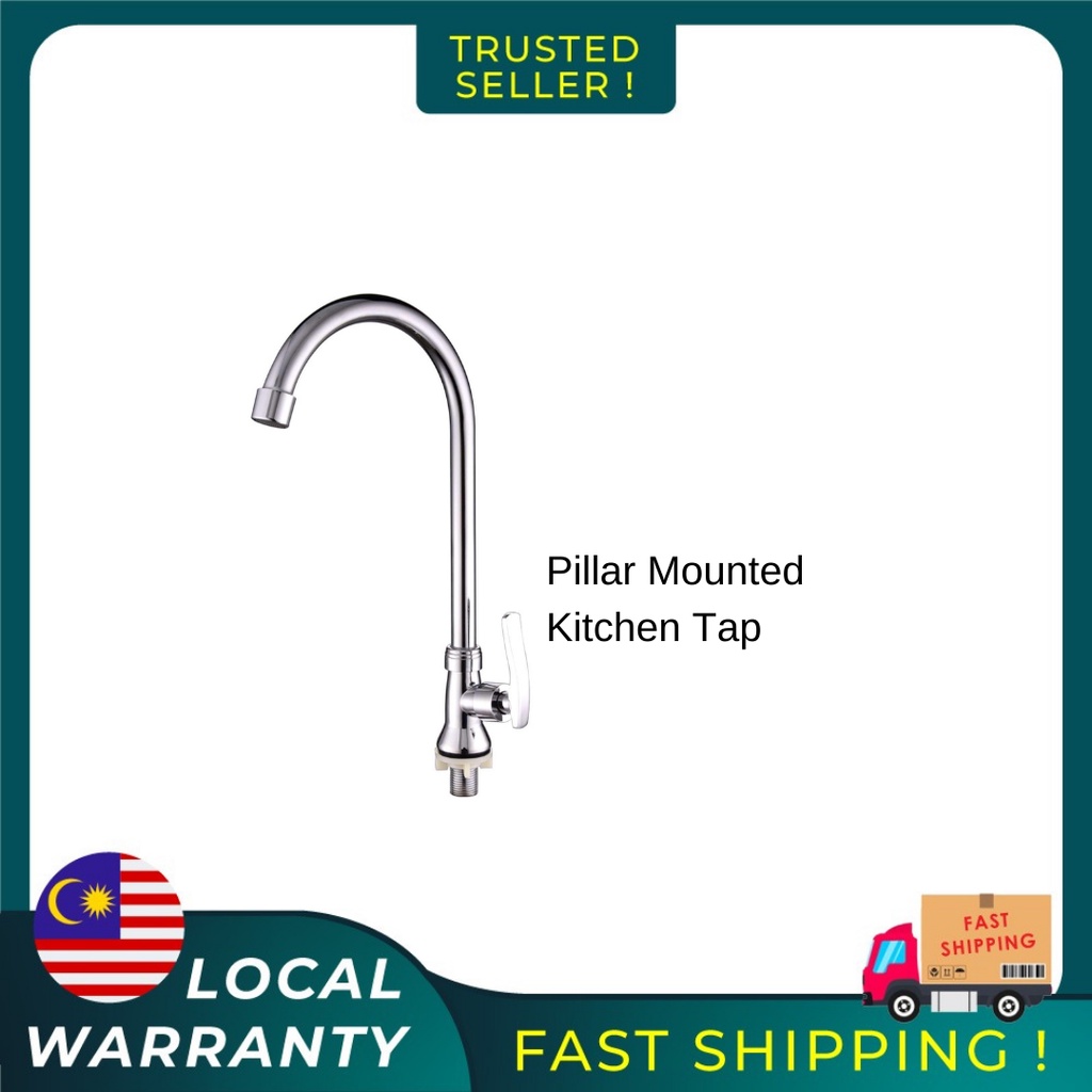 Pillar Mounted Kitchen Tap Basin Tap Stainless Steel 304 Water Tap Faucet Flexible Hose Dapur ...