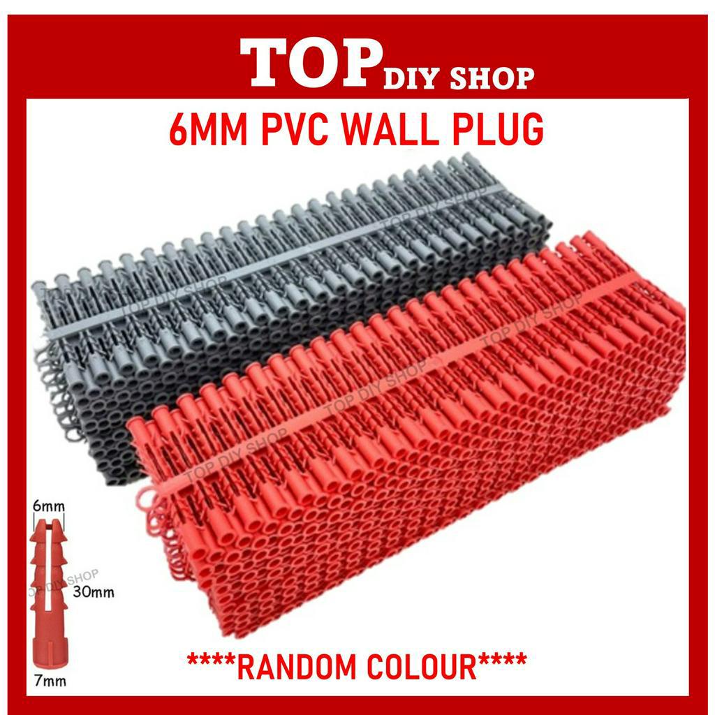 6MM PVC Wall Plug (Red/Grey) 1000pcs/pack | Shopee Malaysia