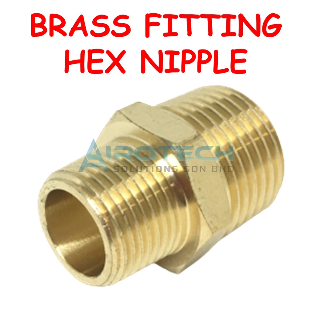 Brass Fitting Hex Nipple Equal Reducer Male To Male Connectors Fitting Brass | Shopee Malaysia
