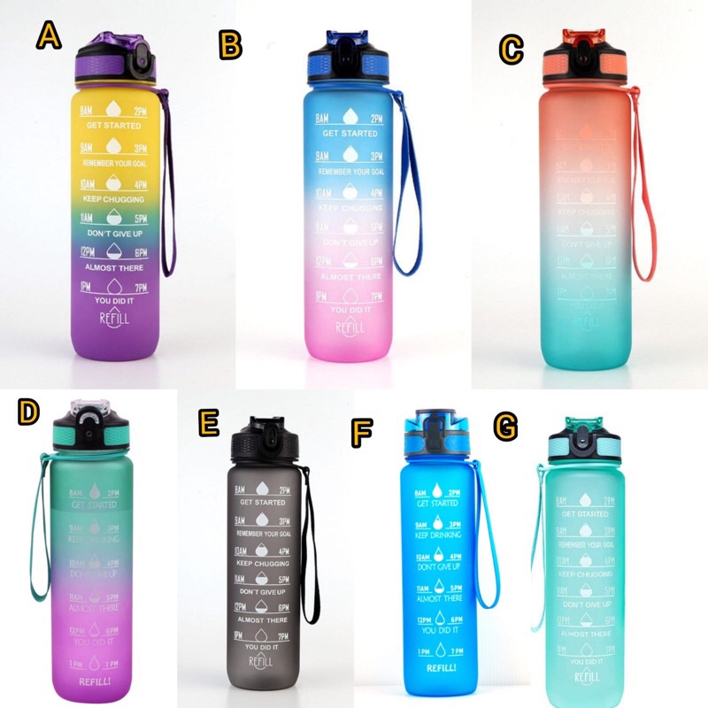 1 Liter Drinking Bottle - 1000 ml - Viral Drinking Bottle - Rainbow ...
