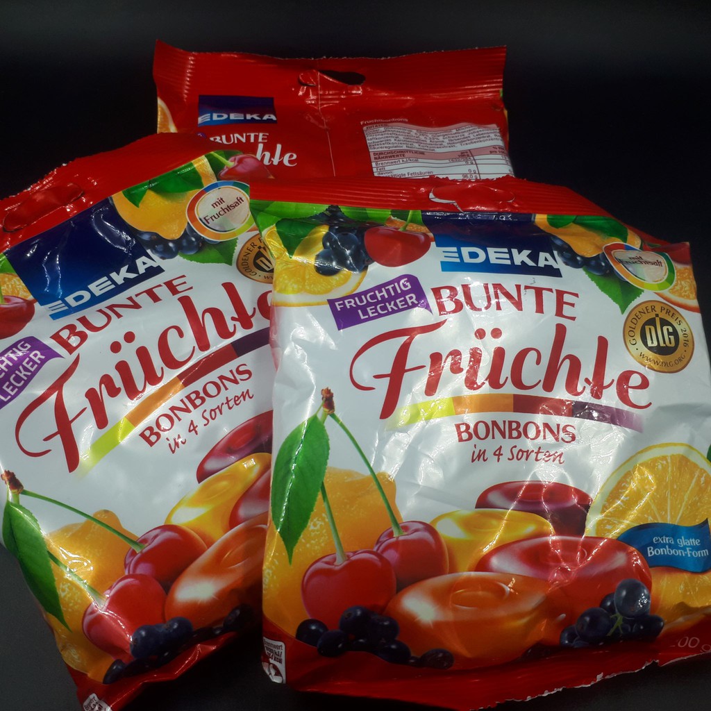 Edeka Bunte Fruchte Bonbons in 4 Sorten/ Assorted Fruit Candies ...