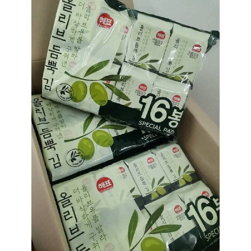 💥Ready Stock💥[Korea] Haepyo Seaweed Olive Oil 4g x 16's | Shopee Malaysia