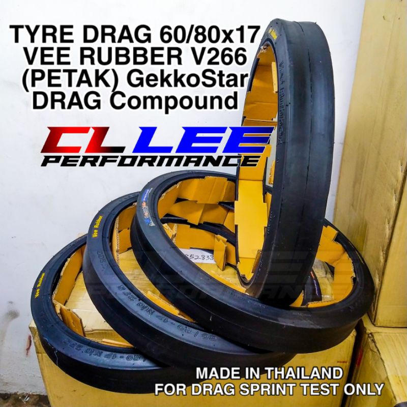 TYRE DRAG 60/80X17 DRAG COMpoundTayar VEE RUBBER Drag Botak Petak ...